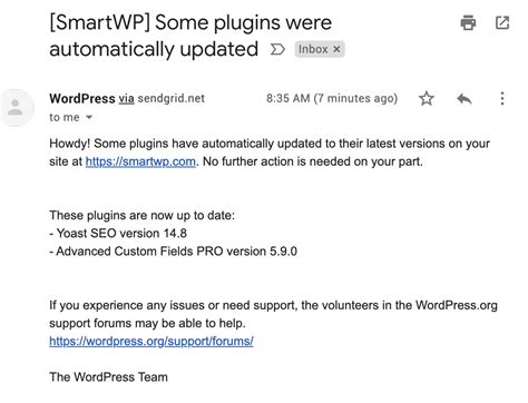 Disable WordPress Auto Update Emails Plugin Code Snippet
