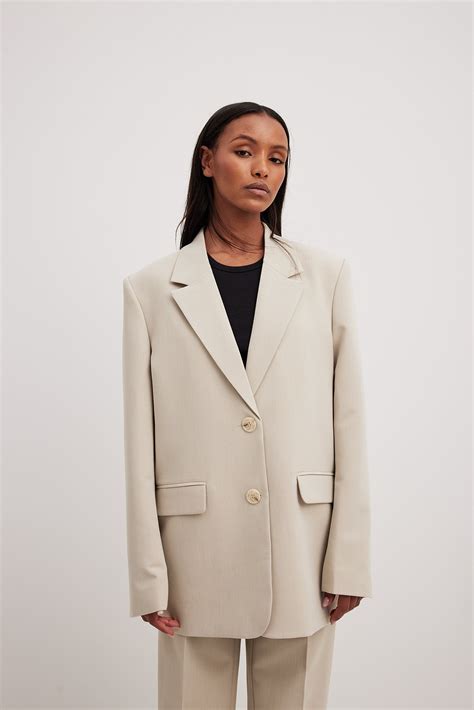 Tailored Oversized Fit Blazer Beige Na Kd