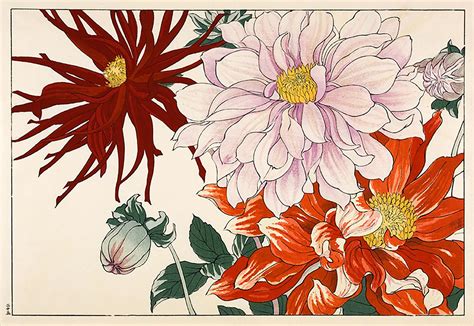 Unknown Japanese Floral Woodblock Print 15 And 11 At 1stdibs