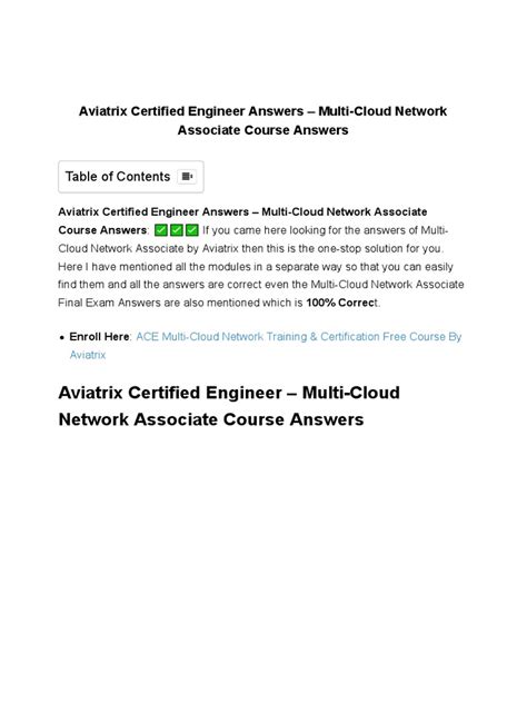 Aviatrix Certified Engineer Multi Cloud Network Associate Course