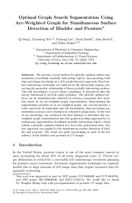 Pdf Optimal Graph Search Segmentation Using Arc Weighted Graph For