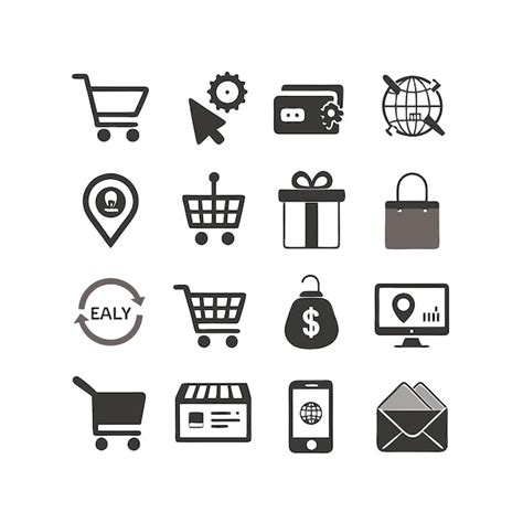 Ecommerce And Shopping Icon Set For User Interface Documents Websites And Mobile Applications