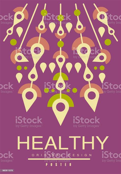 건강 한 포스터 원래 디자인 카드 배너 전단지 초대장 브로셔 벡터 일러스트 레이 션 건강 한 라이프 스타일 개념에 대 한 퍼플 컬러로 생태 서식 파일 개념에 대한 스톡 벡터