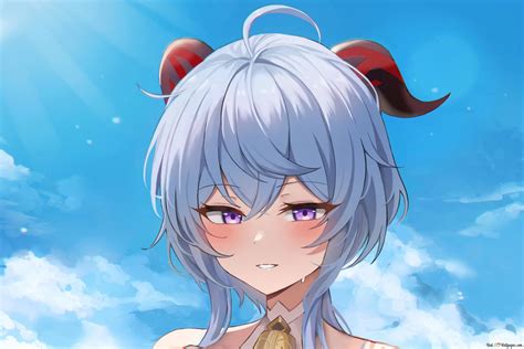 Hot Anime Girl Ganyu At The Beach Genshin Impact 2k Wallpaper Download
