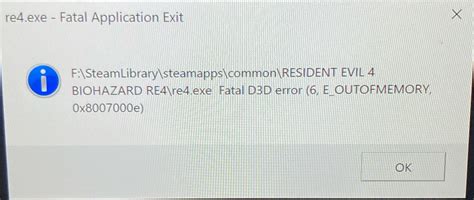 Re4 Remake Keeps Crashing Upon Opening Rresidentevil