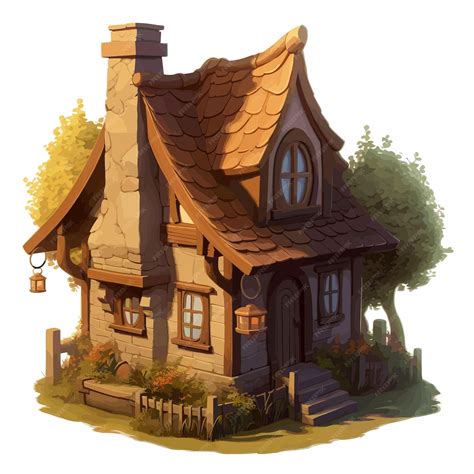 Premium Vector Wooden House Cartoon Style Witch House Illustration