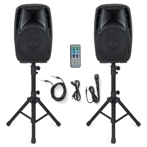 Costzon Portable 1600w 2 Way Powered Pa Speaker System Professional