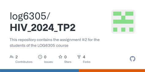 github log6305 hiv 2024 tp2 this repository contains the assignment