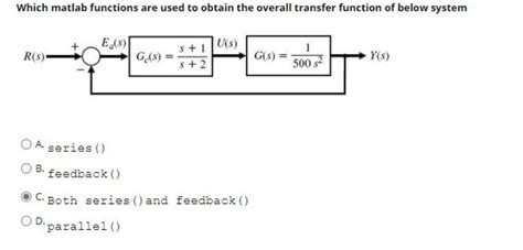 Solved Which Matlab Functions Are Used To Obtain The Overall