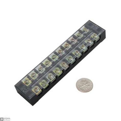5 Pcs Tb 2510l Fixed Barrier 10 Pole Terminal Block [600v] [25a]