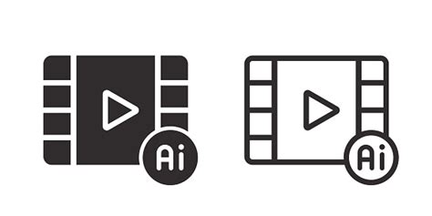 Ai 아이콘에 의해 생성 된 비디오 Llm 인공 지능 기술 및 기계 학습 기호를 생성합니다 응용 프로그램 및 웹을 위한 Icon 요소입니다 벡터 일러스트 레이 션 광고에