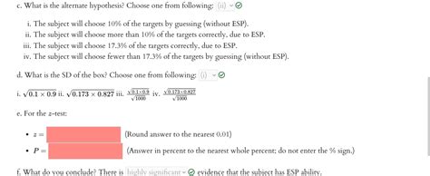Solved In An Experiment Testing A Subject For ESP The Chegg Com
