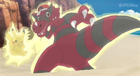 Ash As Krookodile By Zatedraw On Deviantart