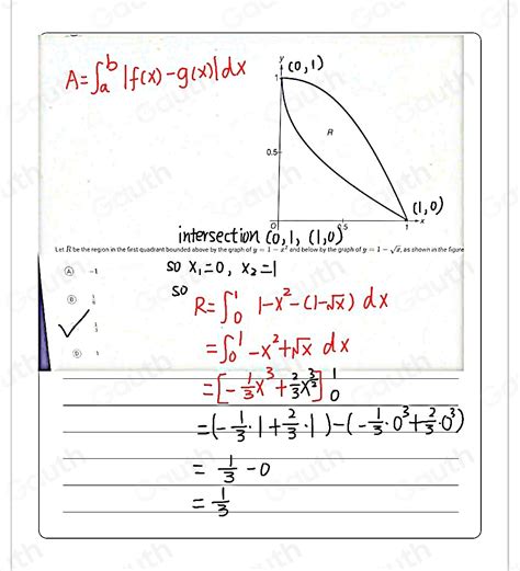 Solved Let R Be The Region In The First Quadrant Bounded Above By The Graph Of Y1 X2 And