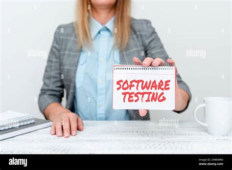 Text Caption Presenting Software Testing Word Written On Investigation Provide Information