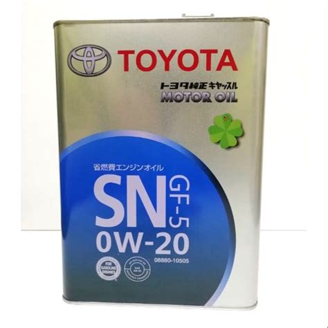 Toyota 0w20 SN GF5 Fully Engine Oil 4Liter 08880-10505 | Shopee Malaysia