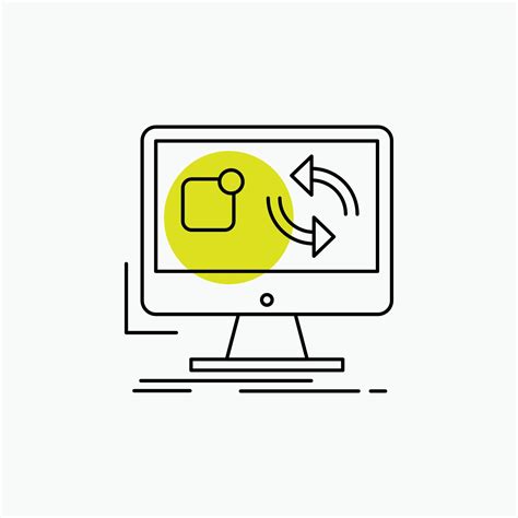 Update App Application Install Sync Line Icon 12817087 Vector Art
