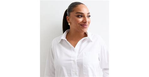 Curves White Cotton Poplin Shirt New Look