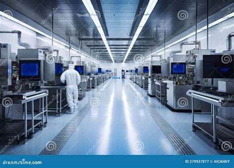 Industrial Computer Chip Manufacturing Plant With Clean Room Stock