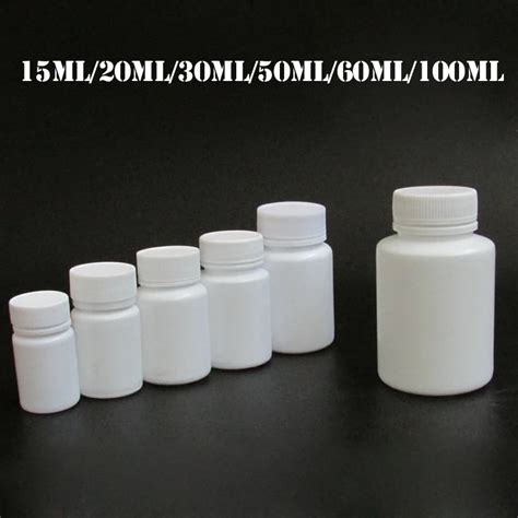 플라스틱 Pe 흰색 빈 씰 병 고체 분말 약 알약 바이알 약제 포장 용기 15ml 20ml 30ml 60ml