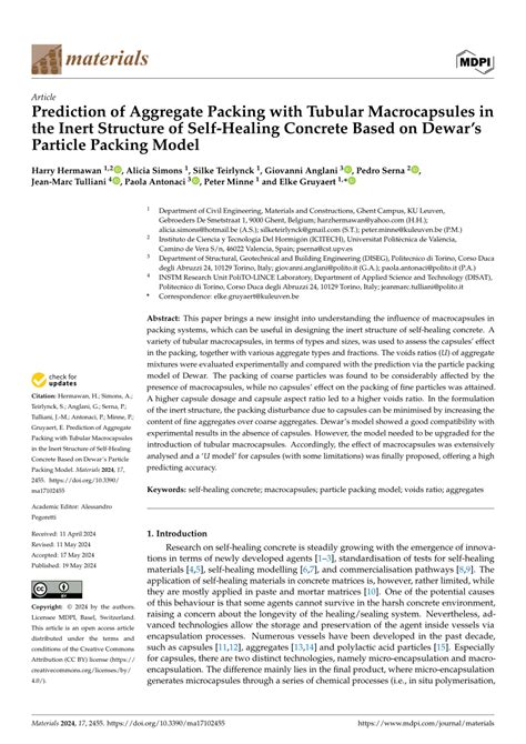 Pdf Prediction Of Aggregate Packing With Tubular Macrocapsules In The