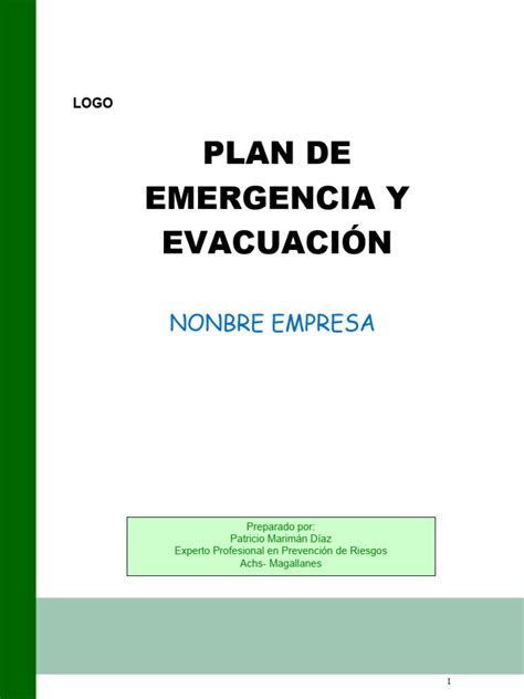Plan De Emergencia Formato Pdf Business Tsunami
