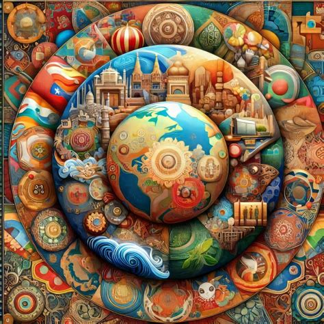 Global Fusion Blend Of Global Design Elements With Cultural A Stock