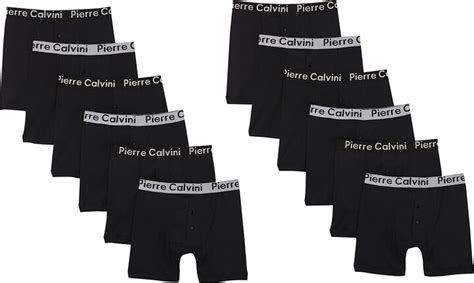 Pierre Calvini 612 Pack Mens Boxers With Elastic Waistband Mens