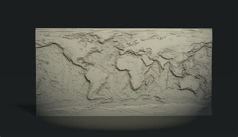 World Map 3D STL Model For CNC Router 3D Printer Engraver Carving Machine Artcam Aspire CNC