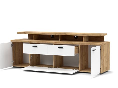 Купити Dunk Dk180 Тумба під телевізор дуб крафт золотий білий платиновий в Україні Obstava