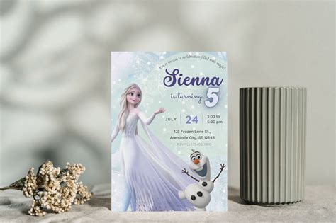 Editable Frozen Birthday Invitation Template Princess Elsa Girl Evite