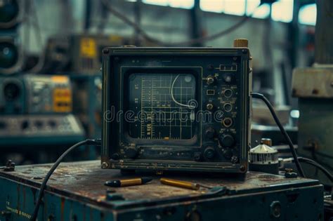 Vintage Oscilloscope Retro Electrical Device Generative Ai