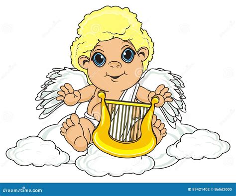 Angel Sit On The Sky With Ahrp Stock Illustration Illustration Of