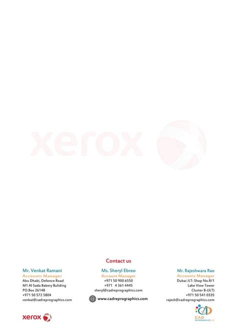Xerox Cadreprographics Llcbrochurepdf