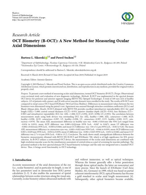 Optical Biometry Module Study With Iol Master 700 Pdf Human Eye Light