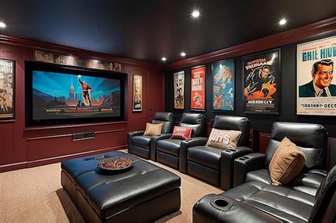 Cine casero de inspiración retro con carteles de películas antiguas y