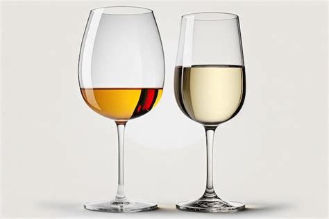 Imagen De Una Copa De Vino Tinto Y Una Copa De Vino Blanco Sobre Un