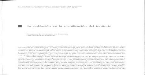 La Población En La Planificación Del Territorio Inicio€¦ · De