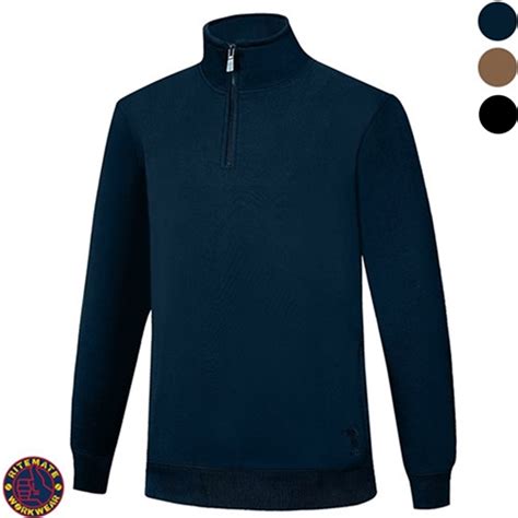 Pilbara Mens Zipper Pullover Closed Front Heavy Weight Fleece Collier