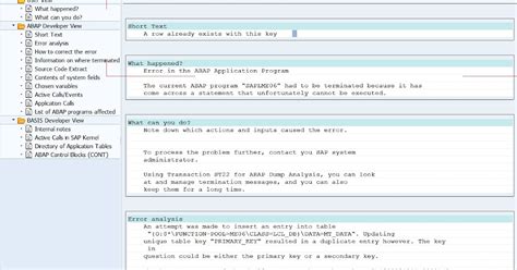 Sap Abap Central Tab Duplicate Key Issue During Delivery Due For Sto