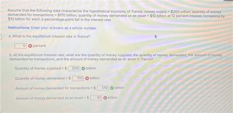 Solved Assume That The Following Data Characterize The