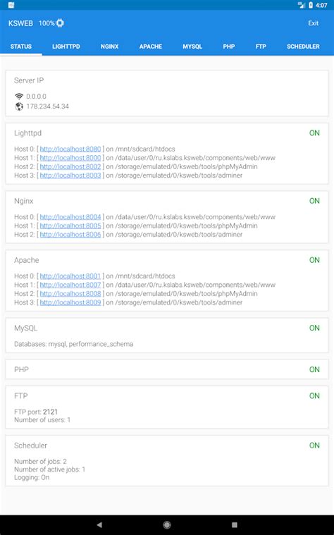 KSWEB Server PHP MySQL Applications Android Sur Google Play