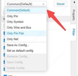 Right Panel Filter EasyEDA Pro User Guide
