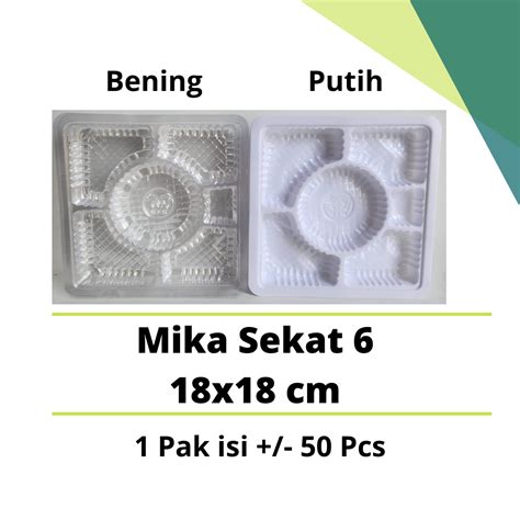 Mika Sekat 6 Buat Dus 18x18 Isi 50 Pcs Mika Plastik 6 Sekat Alas Dus