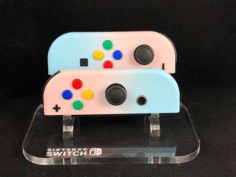 Custom Pink And Blue Pastel Nintendo Switch Controller Set — Your Custom