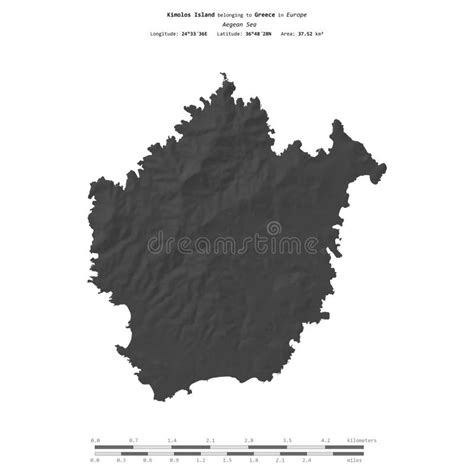 Kimolos Island Greece Shape On White Bilevel Stock Illustration