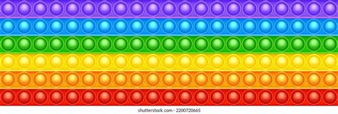 Popit Vector Toy Seamless Pattern Rainbow Stock Vector Royalty Free