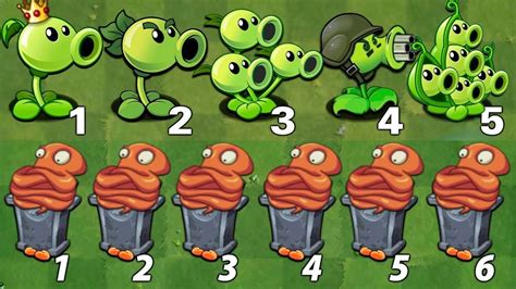 All Peashooter And New Plant Level 1 Use 5 Power Up Vs 24 Gravestone