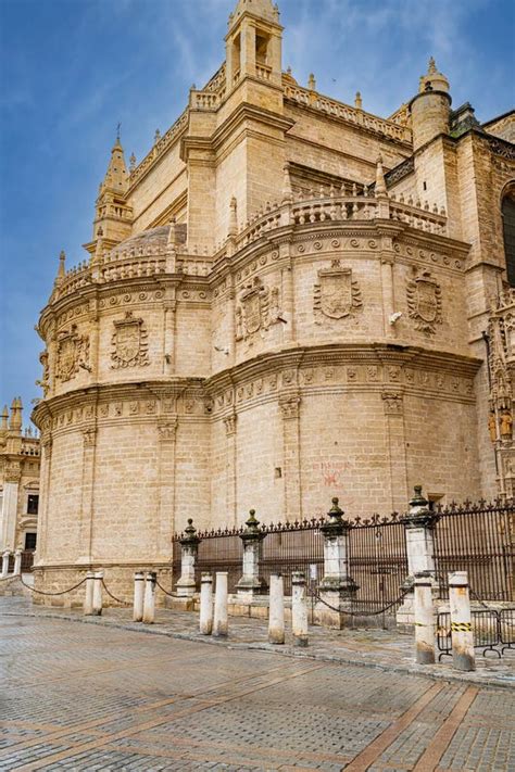 Seville Cathedral Exterior With Gothic Architecture Details Editorial