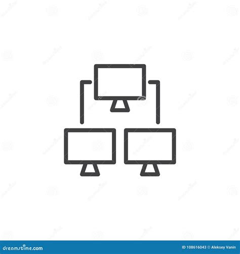 Computer Network Line Icon Stock Vector Illustration Of Editable 108616043